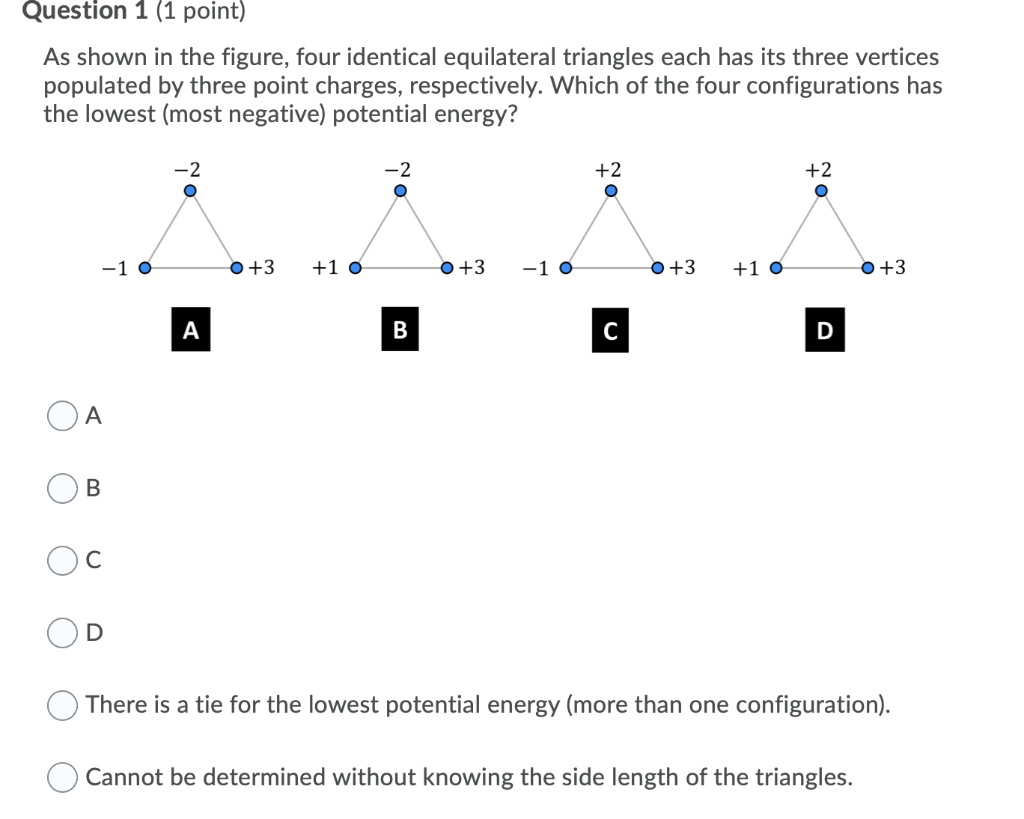 Solved Question 1 (1 point) As shown in the figure, four | Chegg.com
