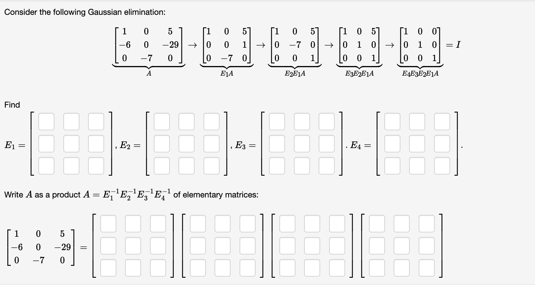 Solved Consider the following Gaussian elimination: | Chegg.com
