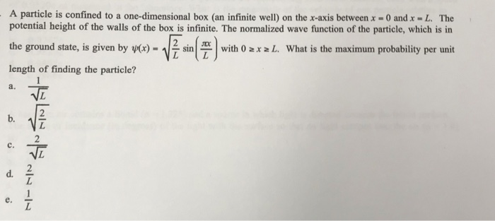 Solved A particle is confined to a one-dimensional box (an | Chegg.com