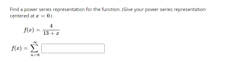 Solved Find a power series representation for the function. | Chegg.com