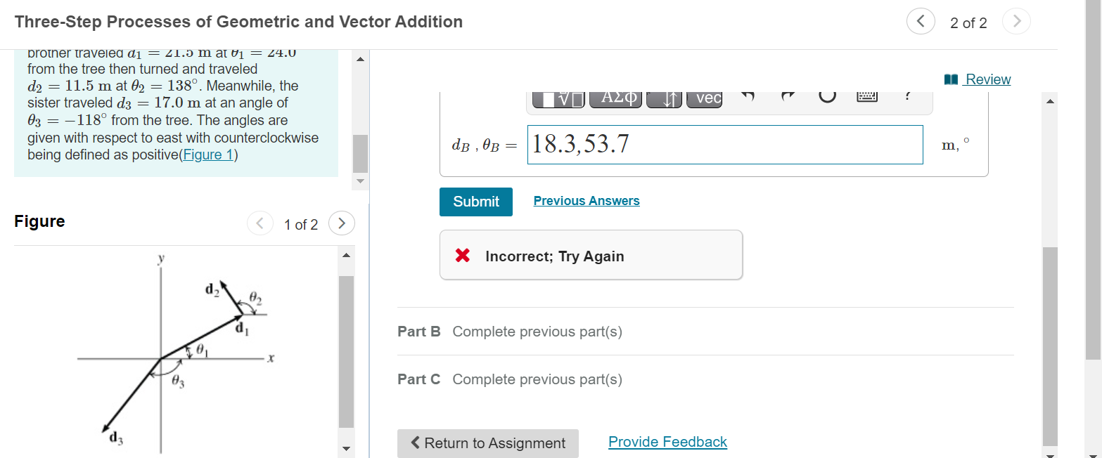 Solved Three-Step Processes of Geometric and Vector Addition | Chegg.com
