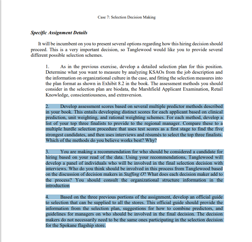 Solved Specific Assignment Details Appendix D: Individual | Chegg.com
