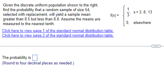 Solved Given the discrete uniform population shown to the | Chegg.com