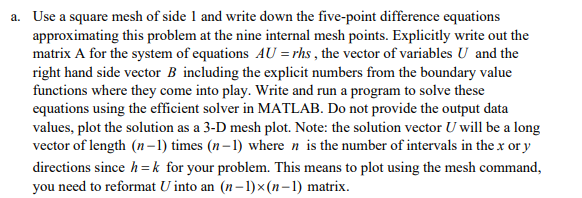 Solved What to produce for the numerical solutions portions, | Chegg.com