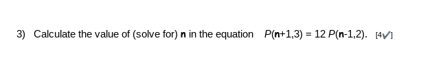 Solved 3) Calculate the value of (solve for)n in the | Chegg.com