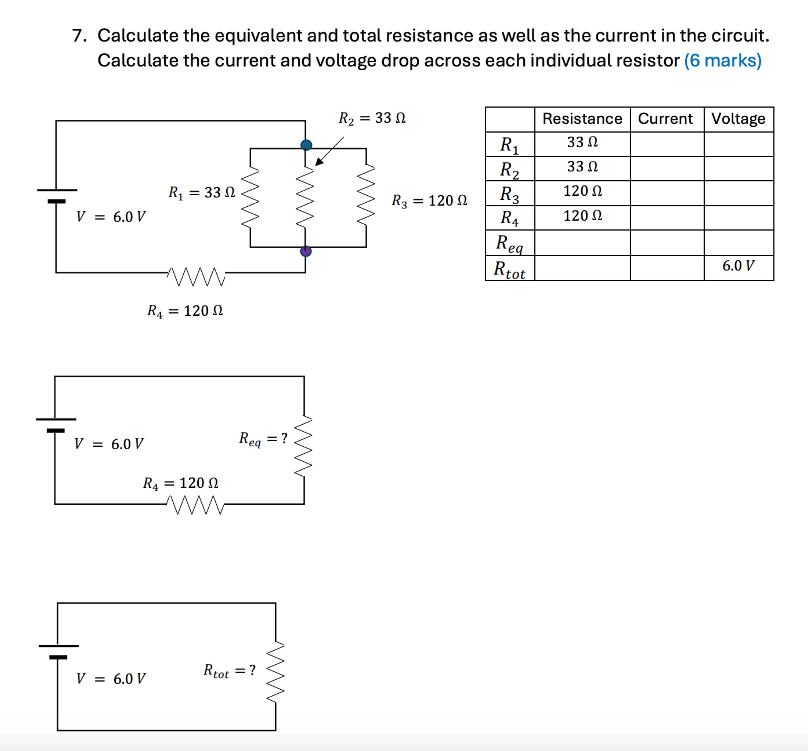 Solved Calculate the equivalent and total resistance as well | Chegg.com