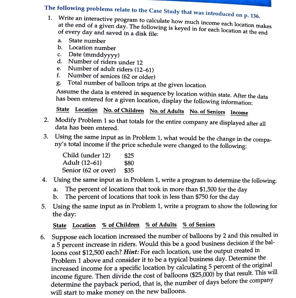 Complete Case Study on page 383 using COBOL language. | Chegg.com