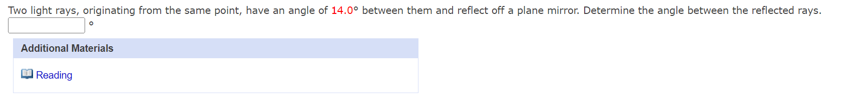Solved Two light rays, originating from the same point, have | Chegg.com
