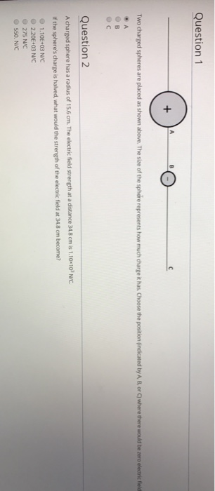 Solved Two charged spheres are placed as shown above. The | Chegg.com
