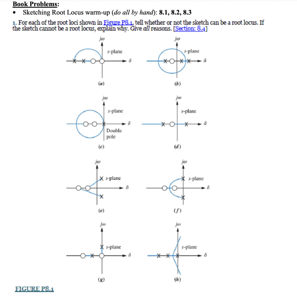 Solved Book Problems Sketching Root Locus Warm Up Do All
