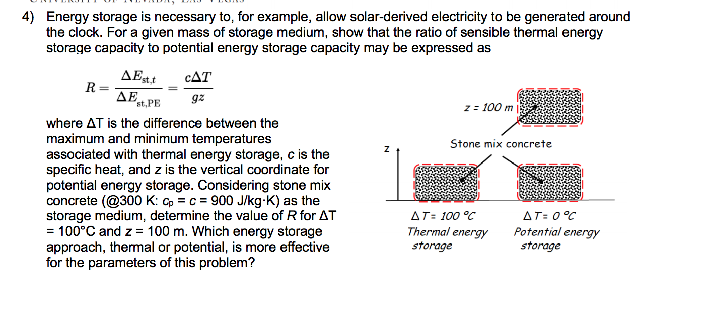 Solved 4) Energy storage is necessary to, for example, allow | Chegg.com