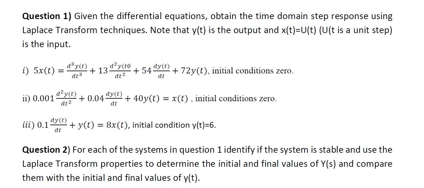 Solved Do Question 2: Use Region of Convergence for | Chegg.com