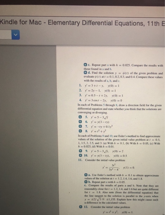 Solved Kindle for Mac - Elementary Differential Equations, | Chegg.com