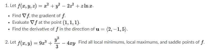 Solved Can I please get help with multivariable calculus? I | Chegg.com