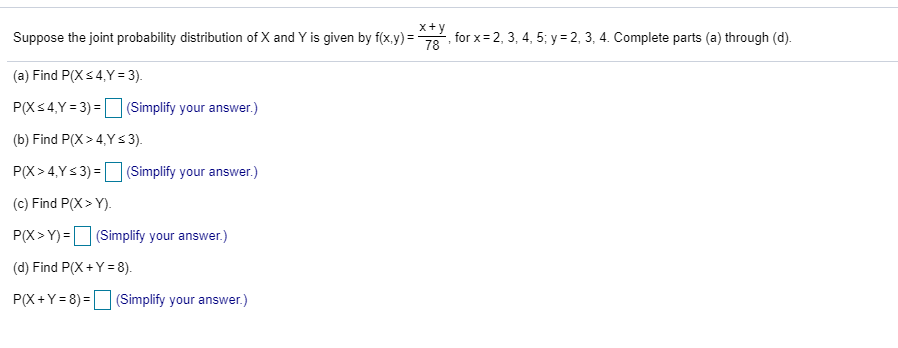 Solved Suppose the joint probability distribution of X and Y | Chegg.com