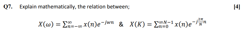 Solved Q7. Explain mathematically, the relation between; | Chegg.com