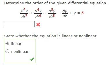 Solved Determine the order of the given differential | Chegg.com