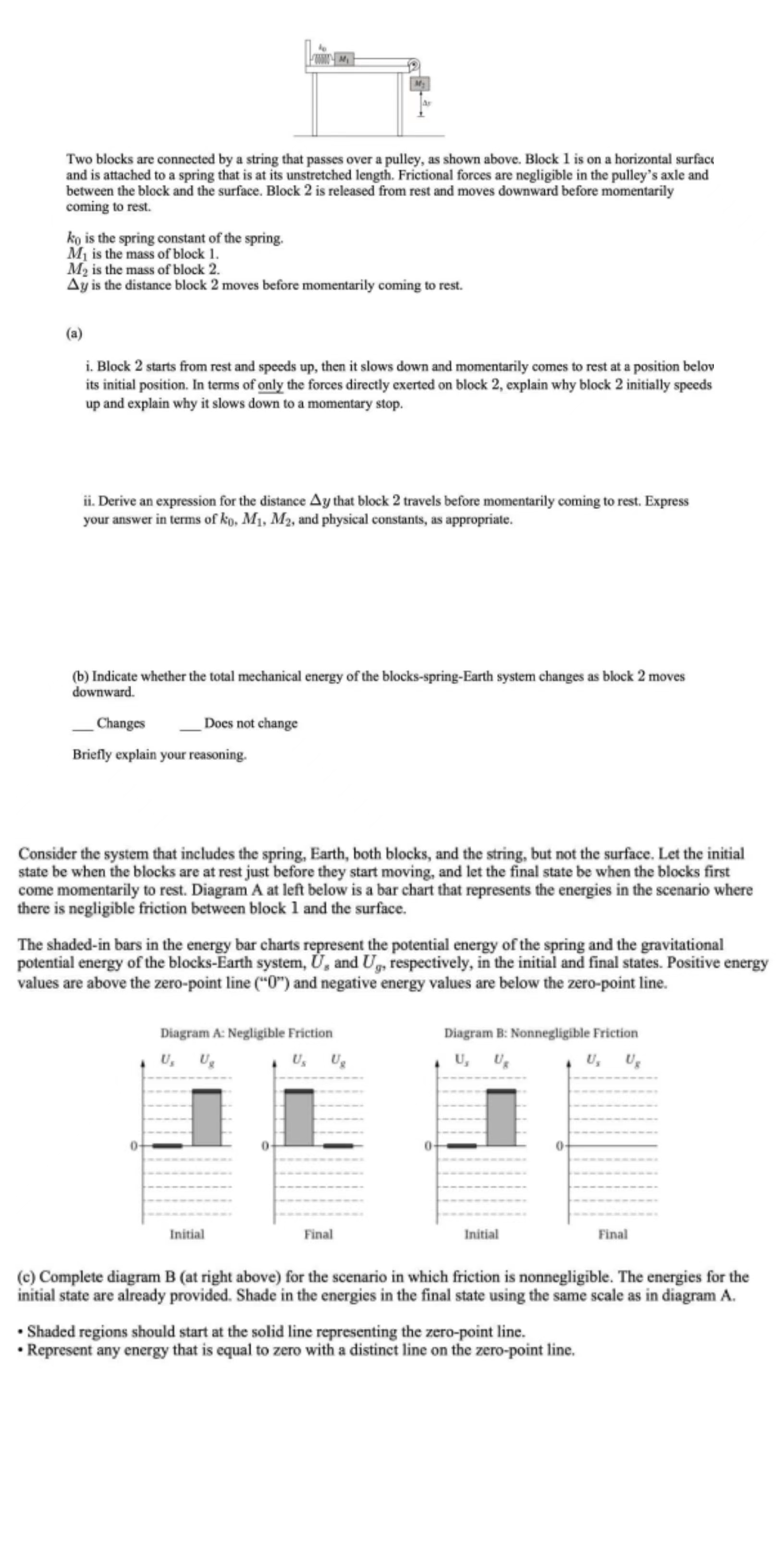 Solved Two blocks are connected by a string that passes over | Chegg.com