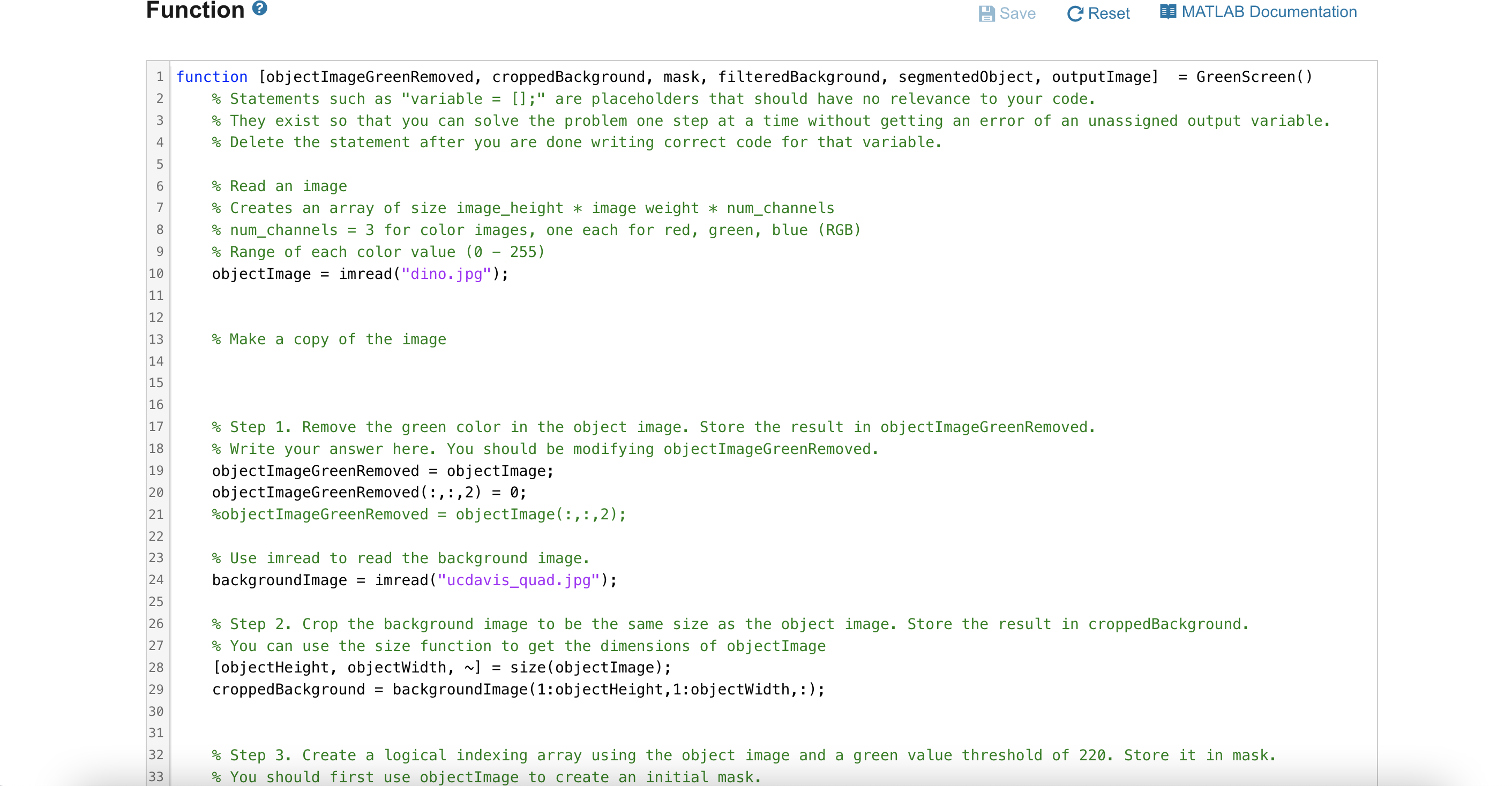 Solved What is wrong with my Matlab code? How can I get all | Chegg.com