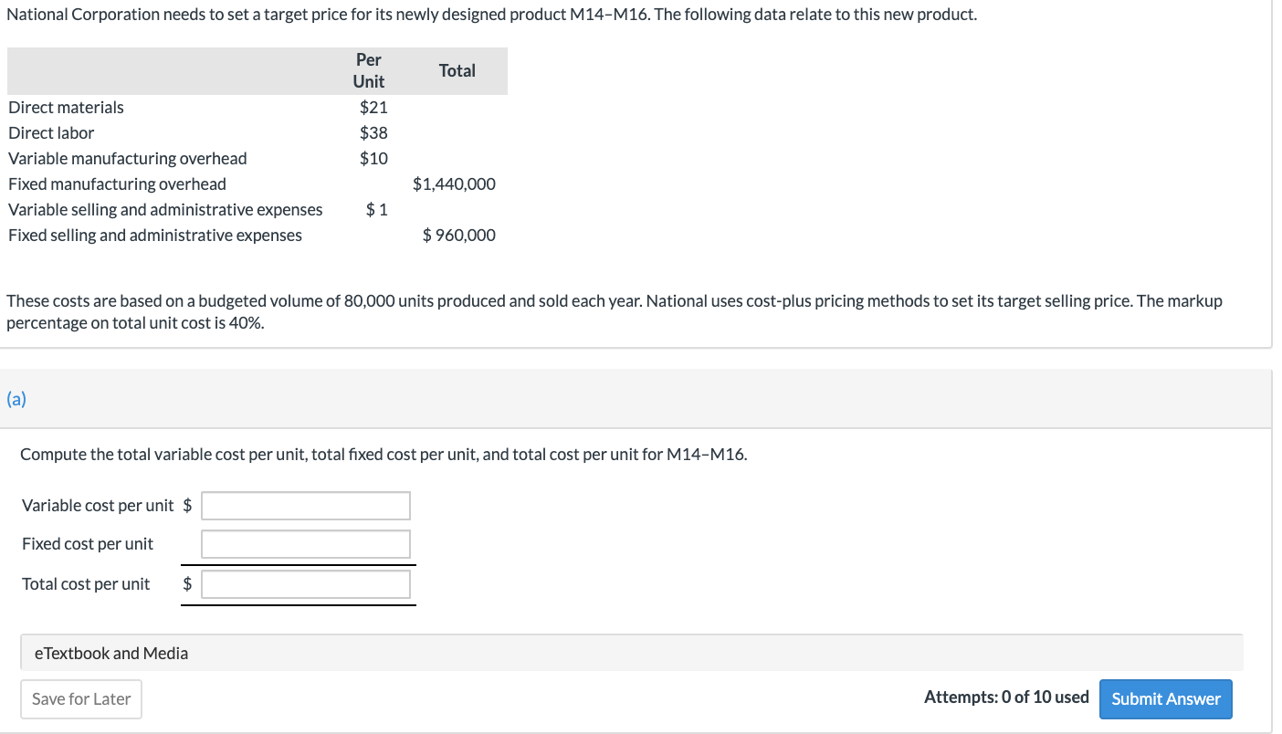 Solved Compute the desired ROI per unit for M14–M16. (Round | Chegg.com