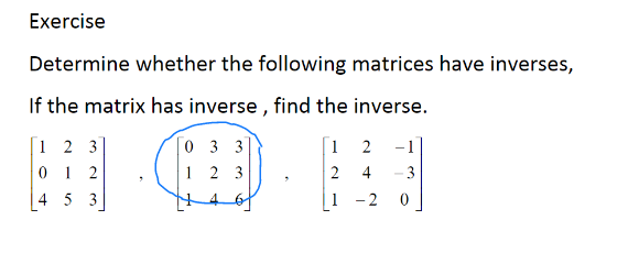 Solved Exercise Determine whether the following matrices | Chegg.com
