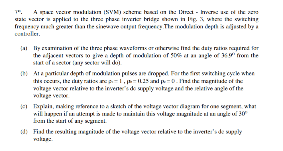 7*. A space vector modulation (SVM) scheme based on | Chegg.com