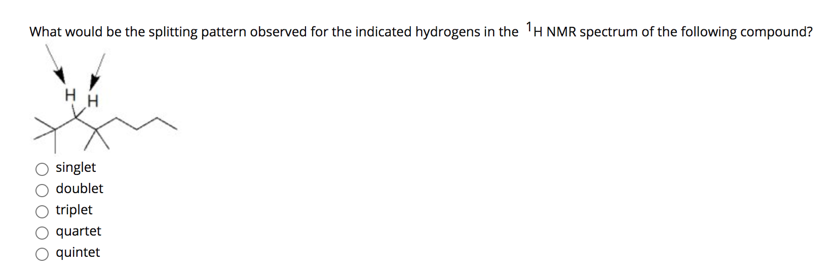Solved What would be the splitting pattern observed for the | Chegg.com