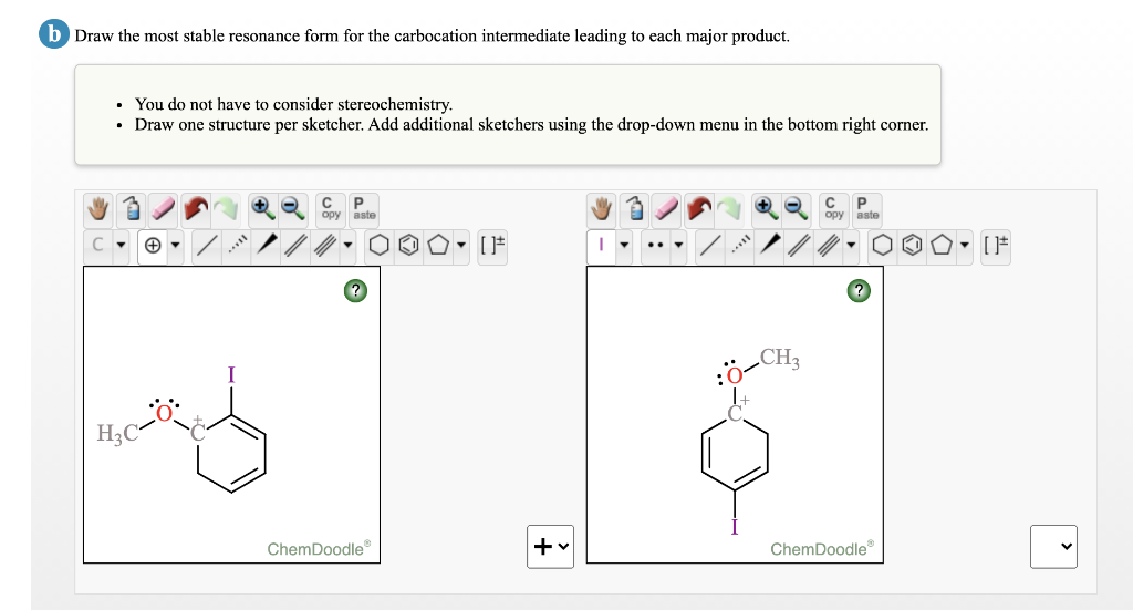 Solved b Draw the most stable resonance form for the | Chegg.com