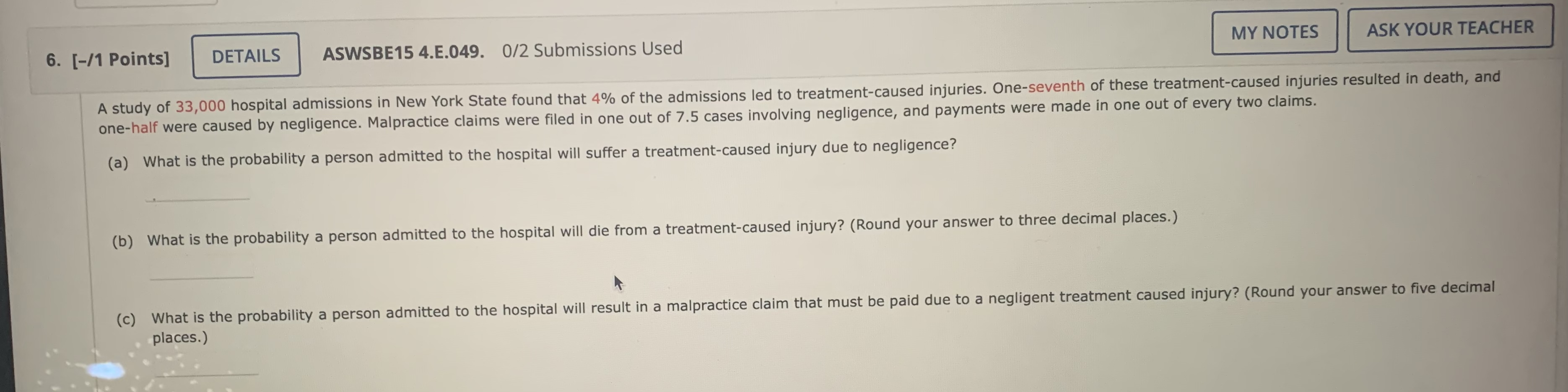 Solved (a) What is the probability a person admitted to the | Chegg.com