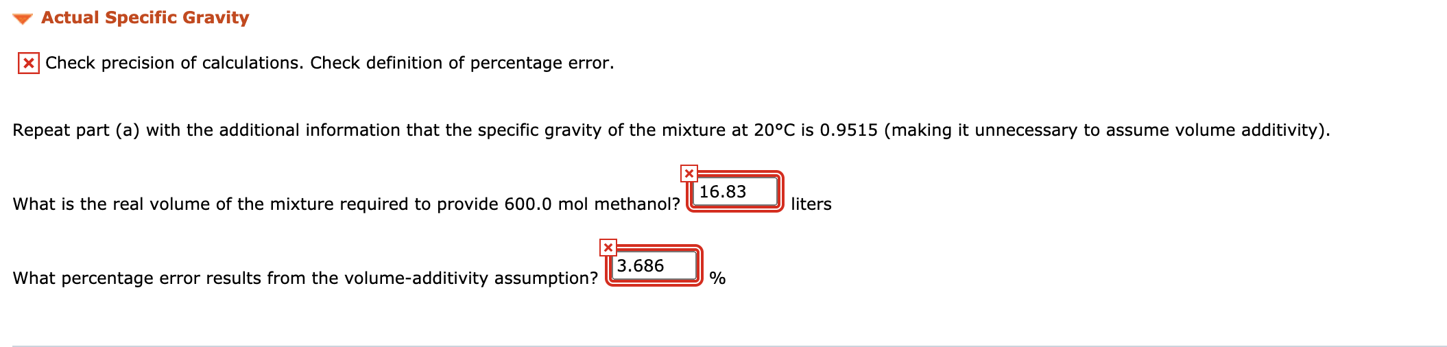 Solved Problem 3.29 Mixing and Volume Additivity A mixture | Chegg.com
