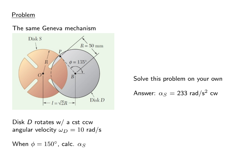 Solved ProblemThe same Geneva mechanismSolve this problem on | Chegg.com
