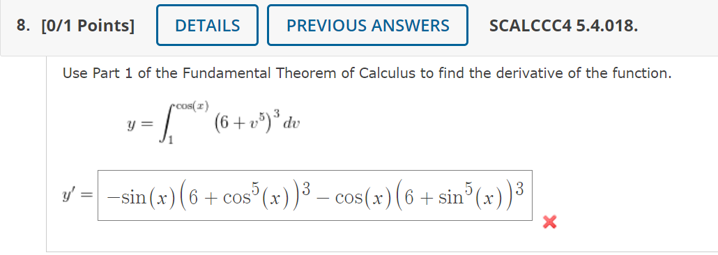Solved 8. [0/1 Points] DETAILS PREVIOUS ANSWERS SCALCCC4 | Chegg.com