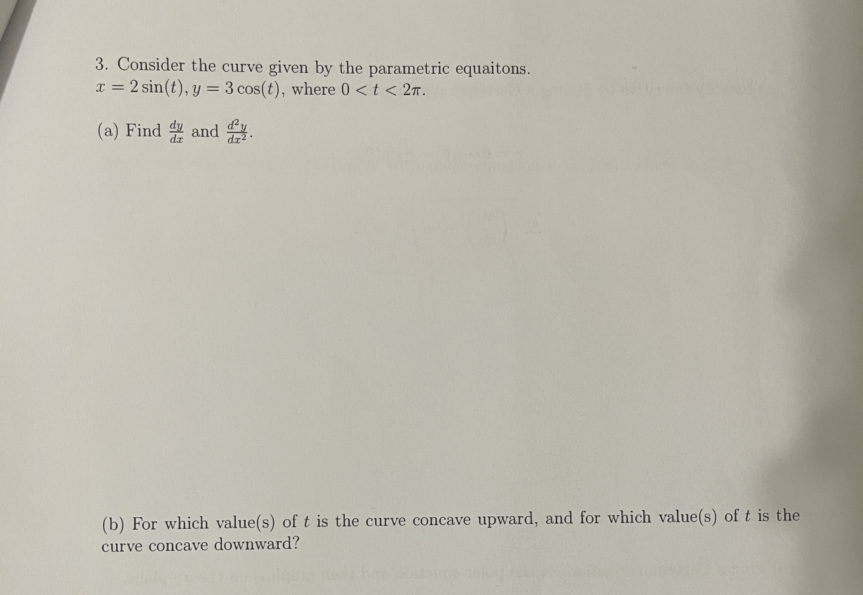 [Solved]: 3. Consider the curve given by the parametric equ