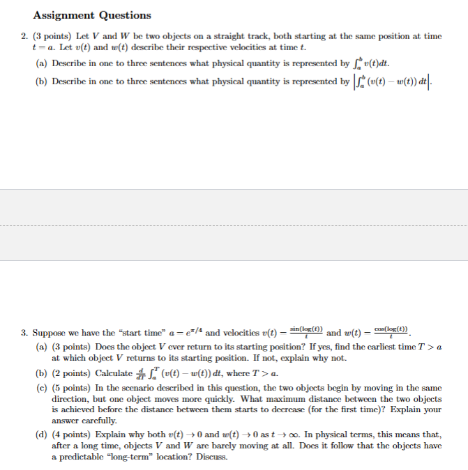 Assignment Questions(3 ﻿points) ﻿Let V ﻿and W be ﻿two | Chegg.com