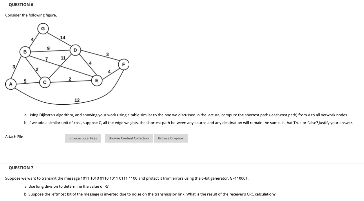 Solved QUESTION 6 Consider the following figure. 14 9 B D 3 | Chegg.com