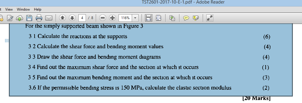 Solved 20 kN 20 kN/m 10 kN/m Tп А 5 m 3 m В | Chegg.com