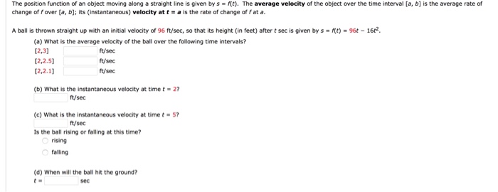 Solved The position function of an object moving along a | Chegg.com