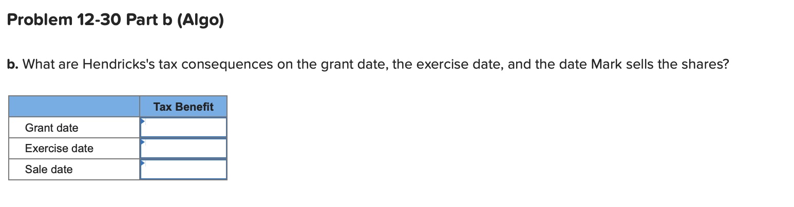 Solved Required information Problem 12-30 (LO 12-2) (Algo) | Chegg.com