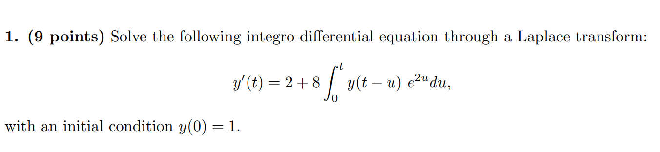 Solved 1. (9 points) Solve the following | Chegg.com