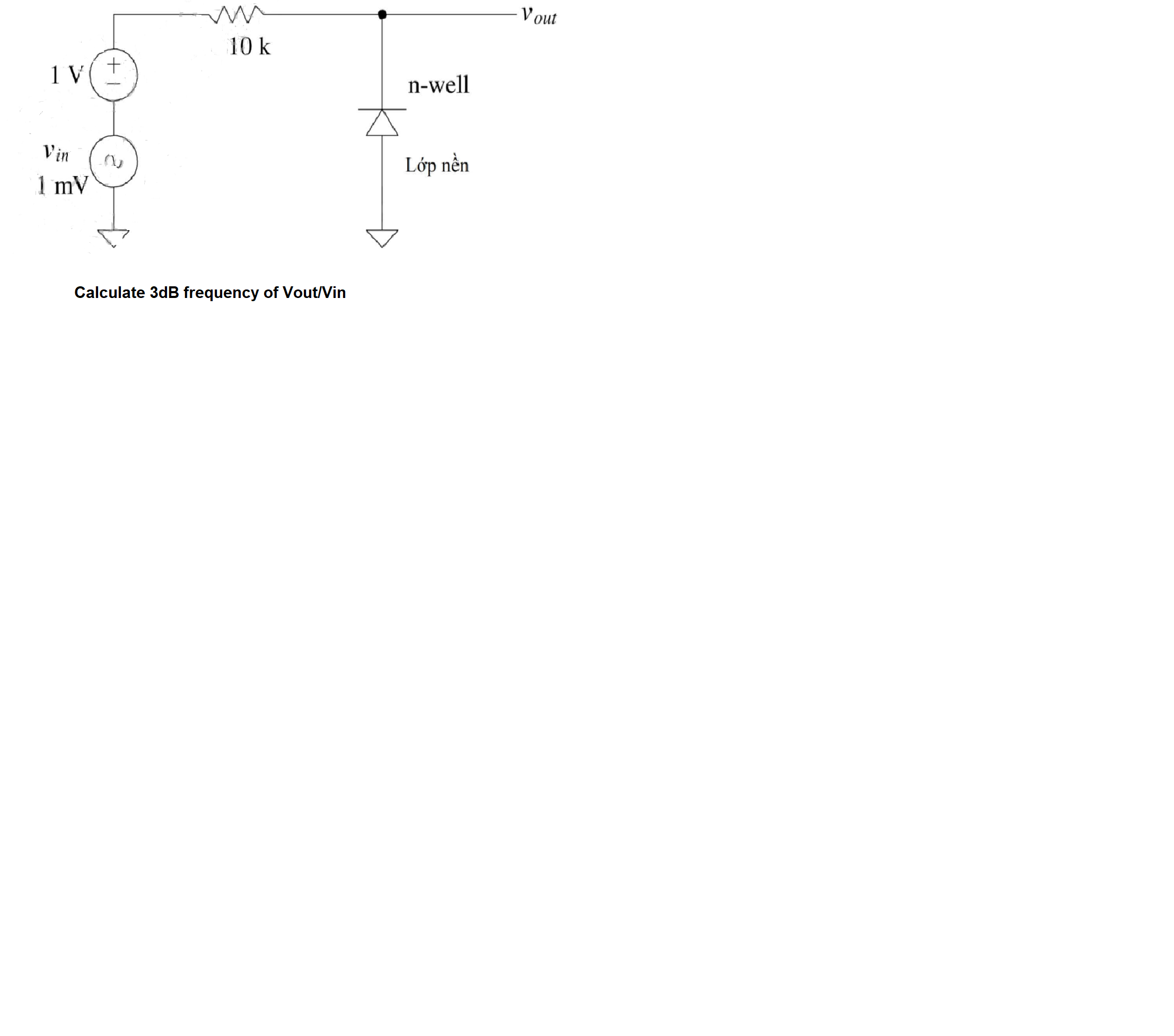Solved Calculate 3 dB frequency of Vout/Vin | Chegg.com