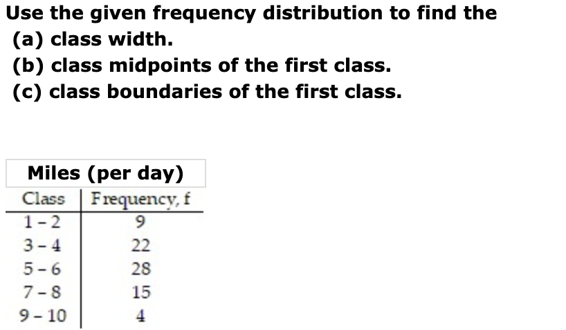 Solved Use the given frequency distribution to find the (a) | Chegg.com