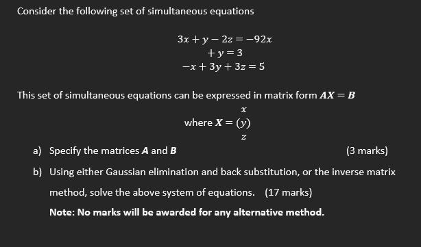 Solved Consider the following set of simultaneous equations | Chegg.com