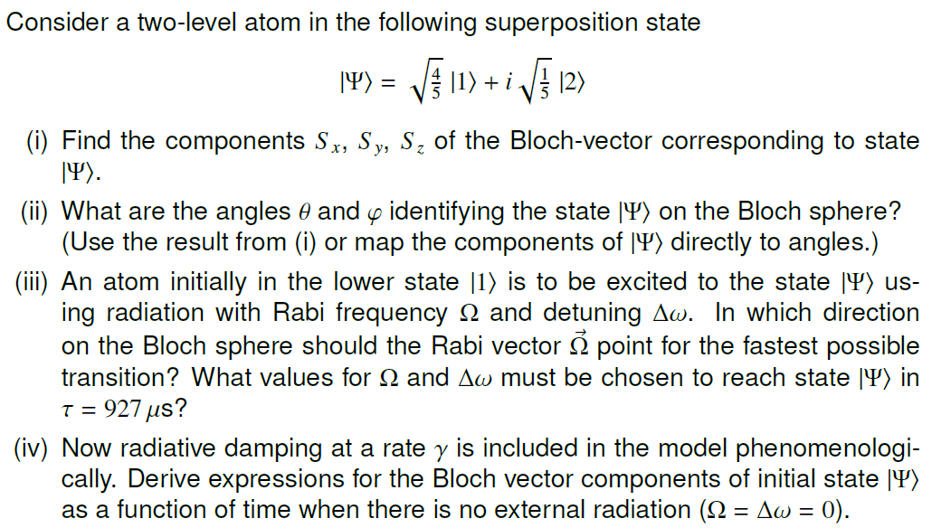 Solved Consider a two-level atom in the following | Chegg.com