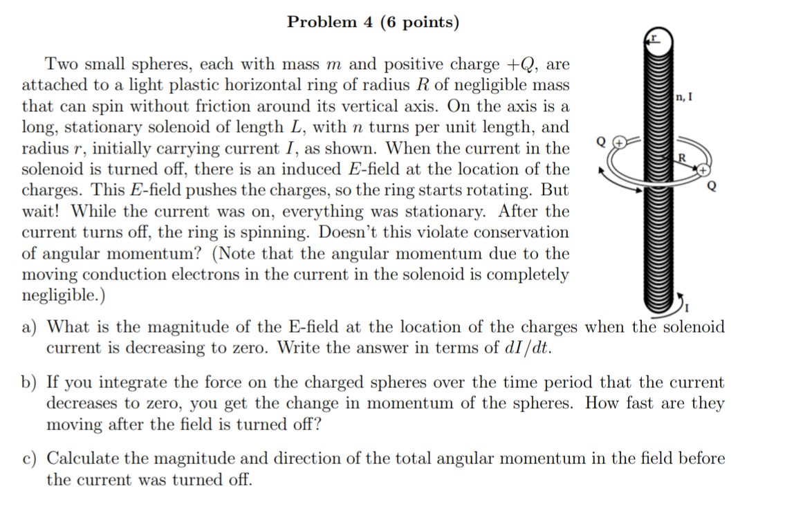 Solved Problem 4 (6 points) n, I Q Two small spheres, each | Chegg.com