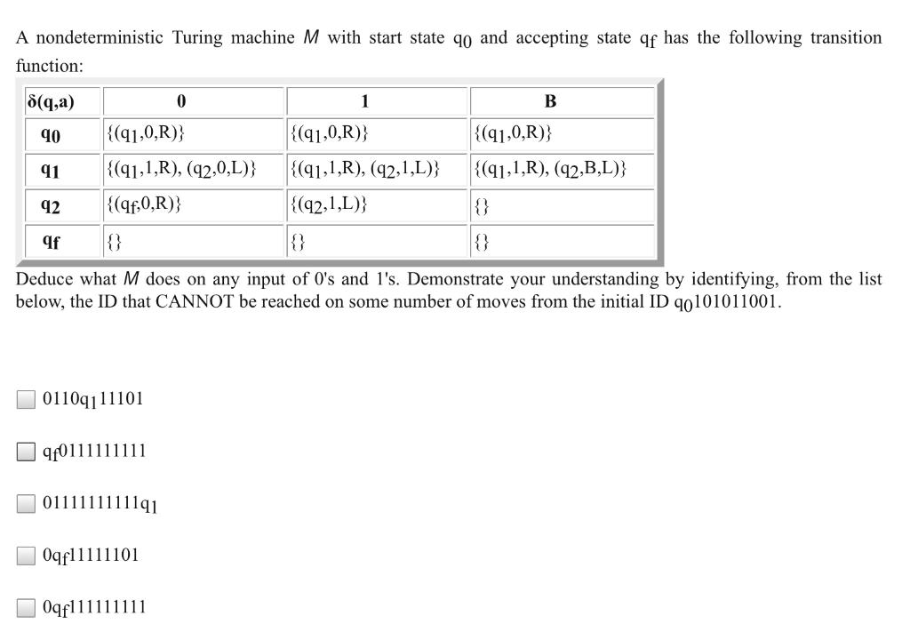 A nondeterministic Turing machine M with start state | Chegg.com