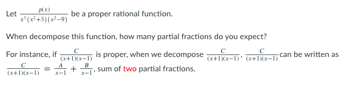 Solved Let p(x) be a proper rational function. ** | Chegg.com