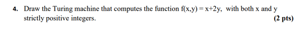 Solved 4. Draw the Turing machine that computes the function | Chegg.com