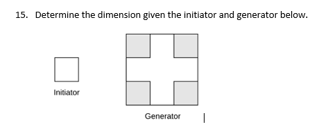 Solved Determine the dimension given the initiator and | Chegg.com