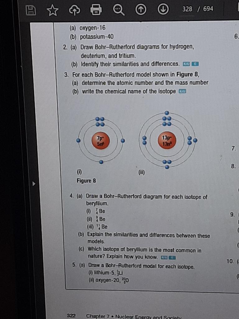 Solved 328 / 694 6. (a) oxygen-16 (b) potassium-40 2 (a) | Chegg.com