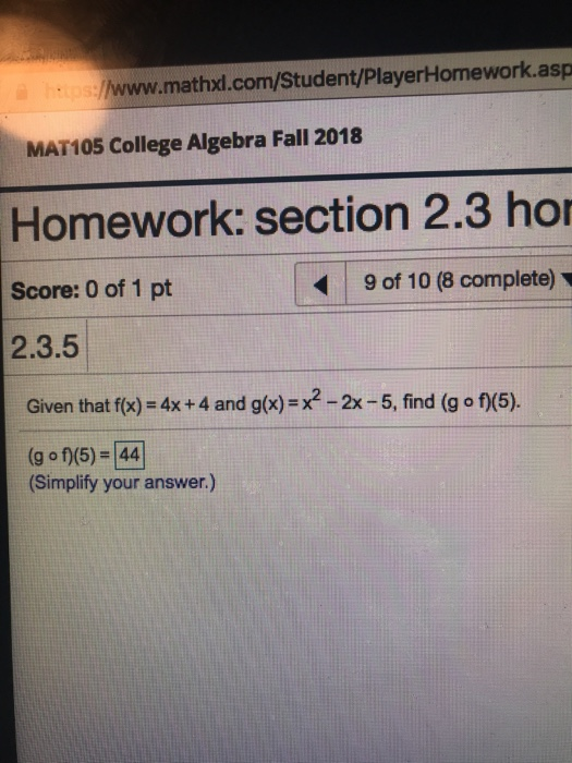 Solved :/www.mathxl.com/Student/PlayerHomework.asp MAT105 | Chegg.com